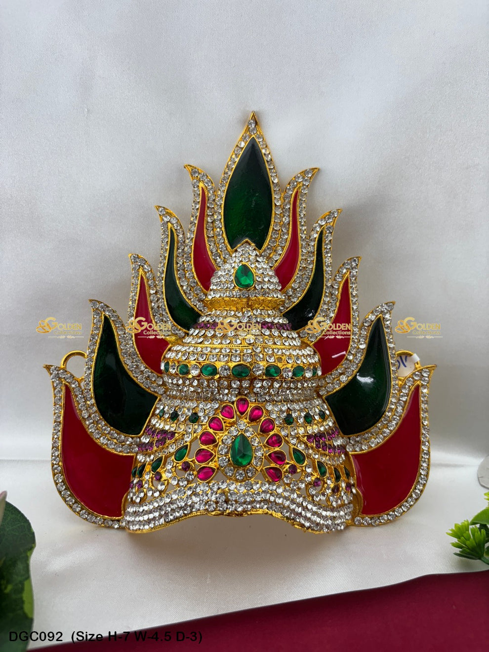 Ornate Crown Mukut for God - GoldenCollections DGC-092 – Golden Collections