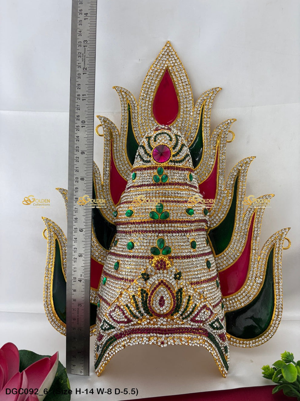 Ornate Crown Mukut for God - GoldenCollections DGC-092 – Golden Collections