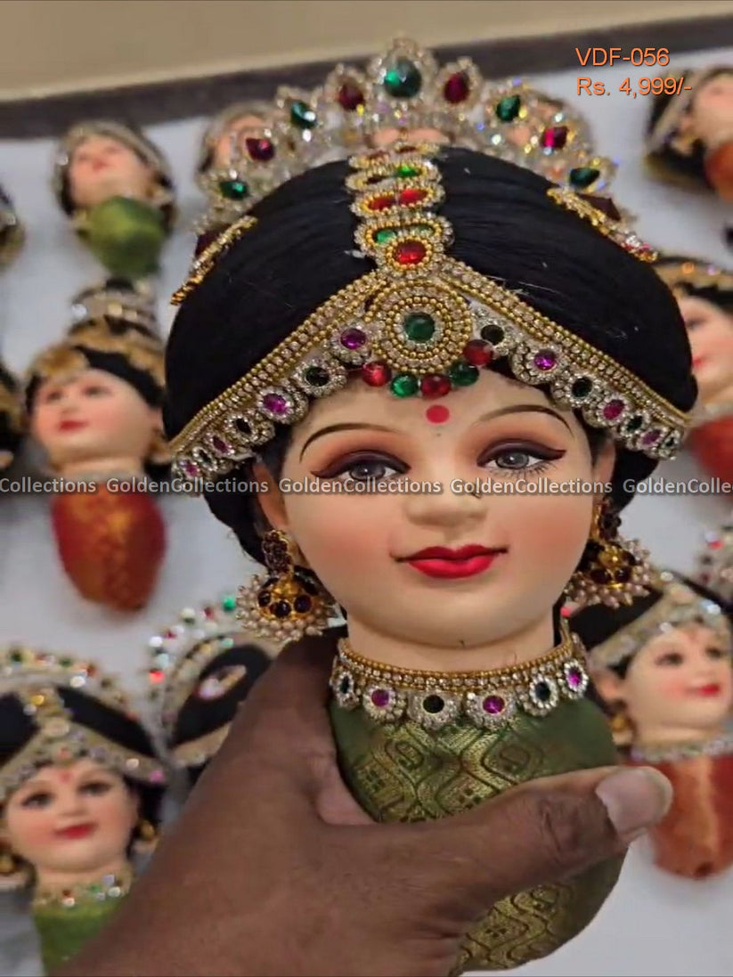 Goddess Varalakshmi POP Face Full Jewellery Decoration – Golden Collections