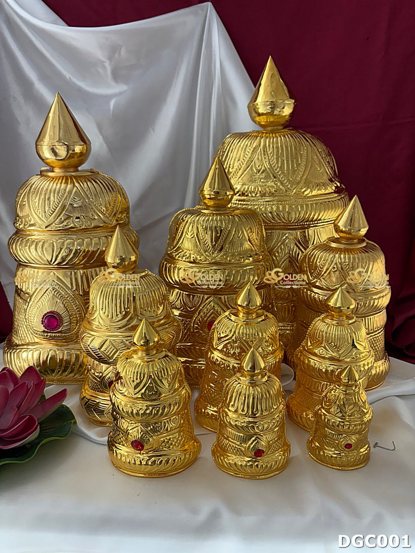 Gold Plated Goddess Half Crown Mukut | Temple Alankaram – Golden ...