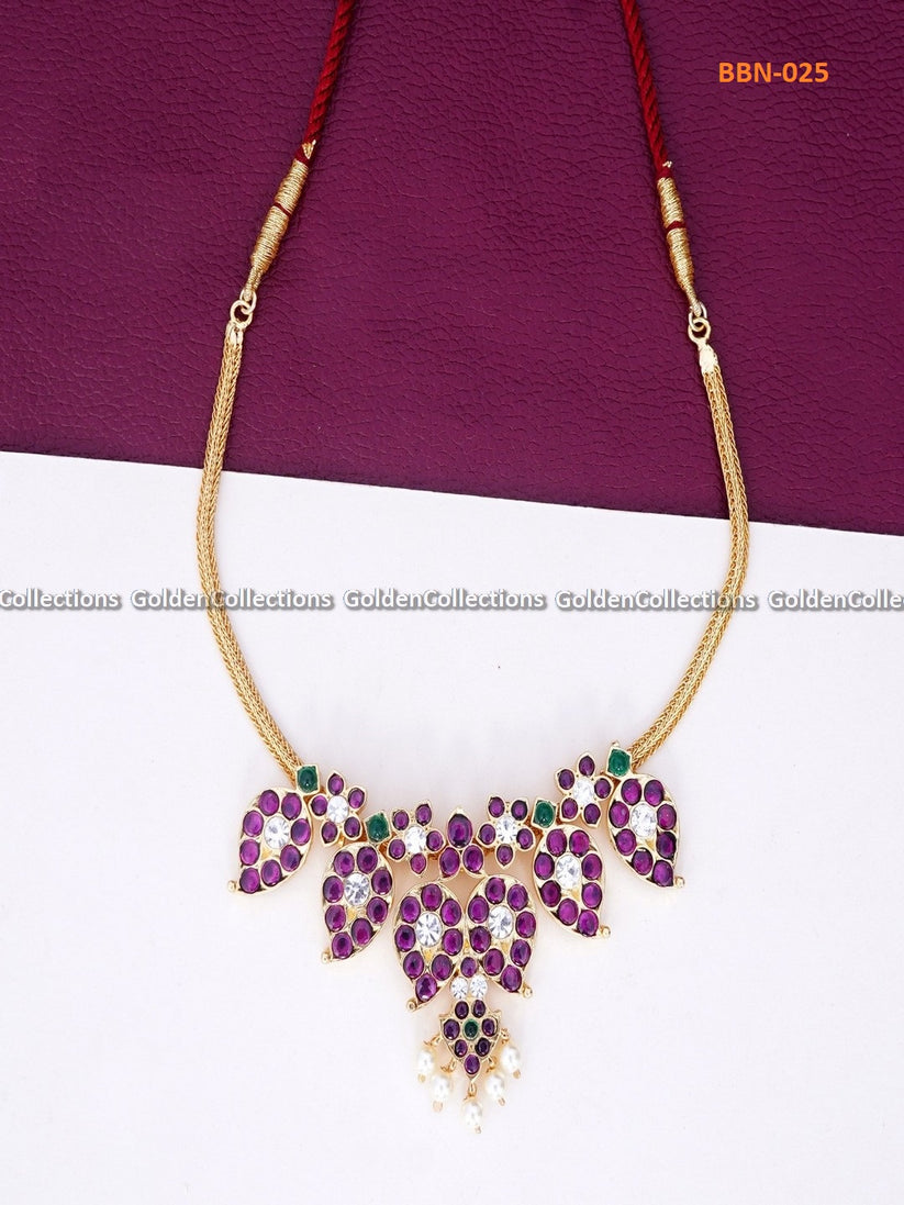 Kempu Short Haram Necklace for Temple Dance Performance – Golden ...