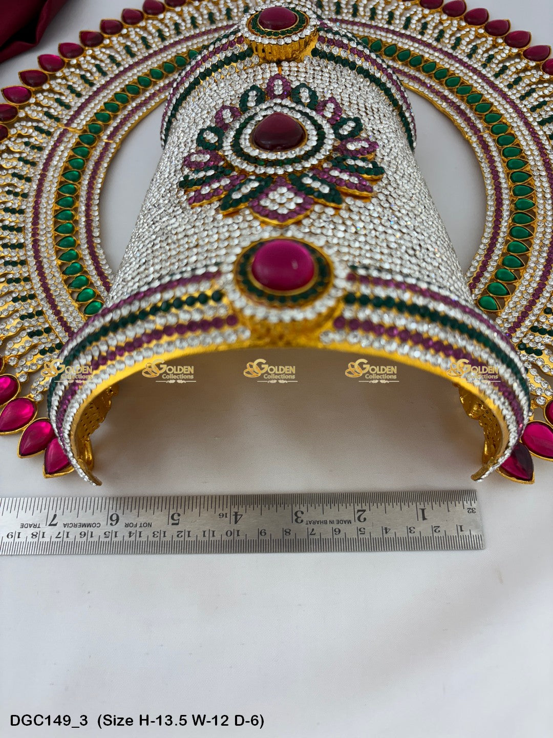 Ornate Crown Mukut for Hindu Deity - GoldenCollections DGC-149
