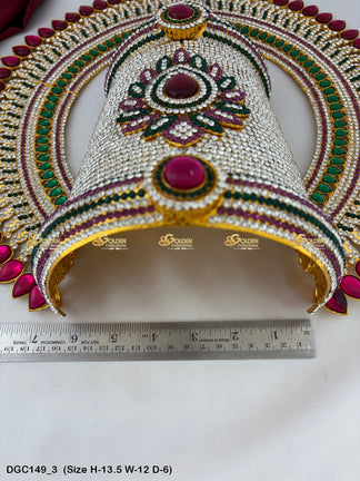 Ornate Crown Mukut for Hindu Deity - GoldenCollections DGC-149