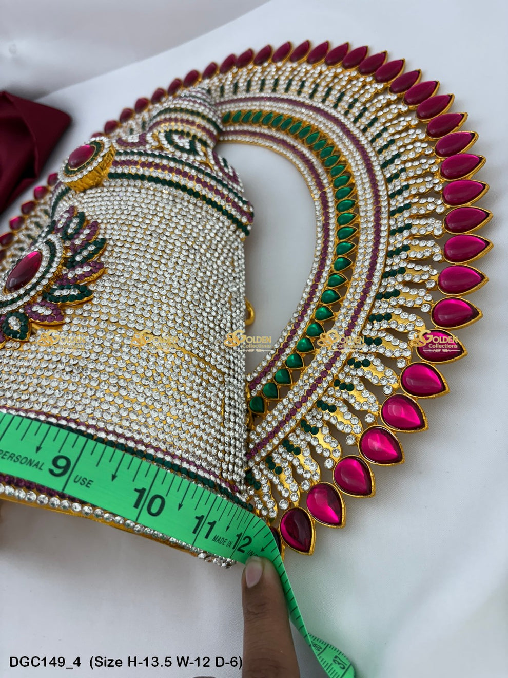 Ornate Crown Mukut for Hindu Deity - GoldenCollections DGC-149