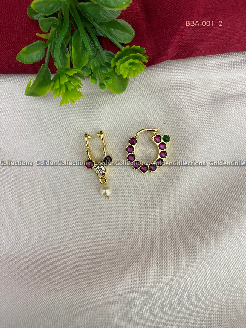 Real Kemp Nath Bulaki(Nose Ring) for Bharatanatyam – Golden Collections