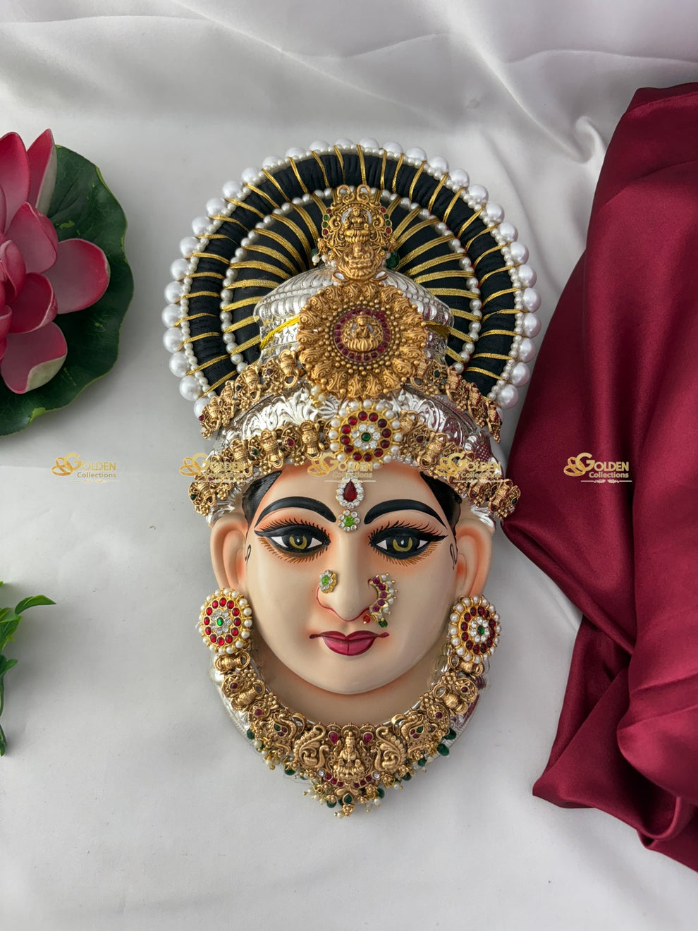 Varalakshmi Face Kundan Stone Decorated Full Face Jewellery – Golden ...
