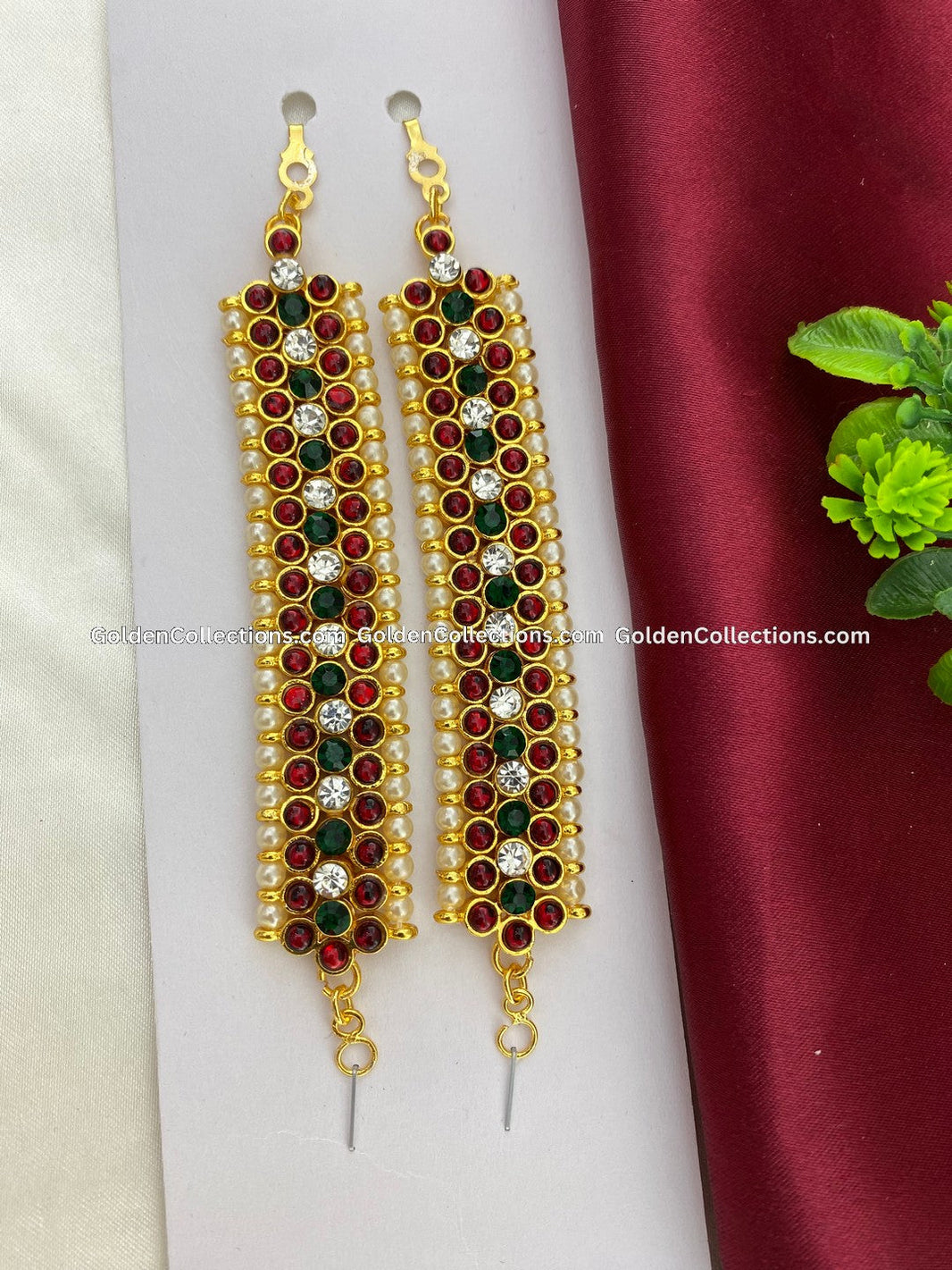 Bharatanatyam Mattal & Ear Chains – Golden Collections